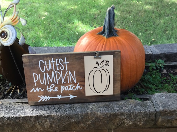 Halloween Fall Sign Cutest Pumpkin in the Patch Photo | Etsy