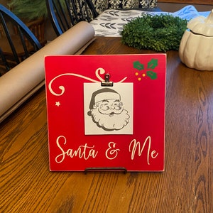 Santa & Me Christmas Photo Frame, Christmas Decor Photo Clip Board ...