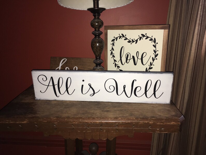 All is Well Rustic Wood Sign Hand Painted Sign Inspirational | Etsy