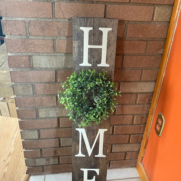 Home Sign With Wreath - Etsy