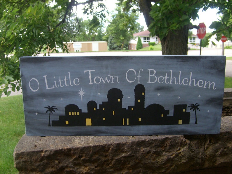 Bethlehem Christmas Wood Sign: Nativity Scene, Holiday Decor (8x18) - Etsy
