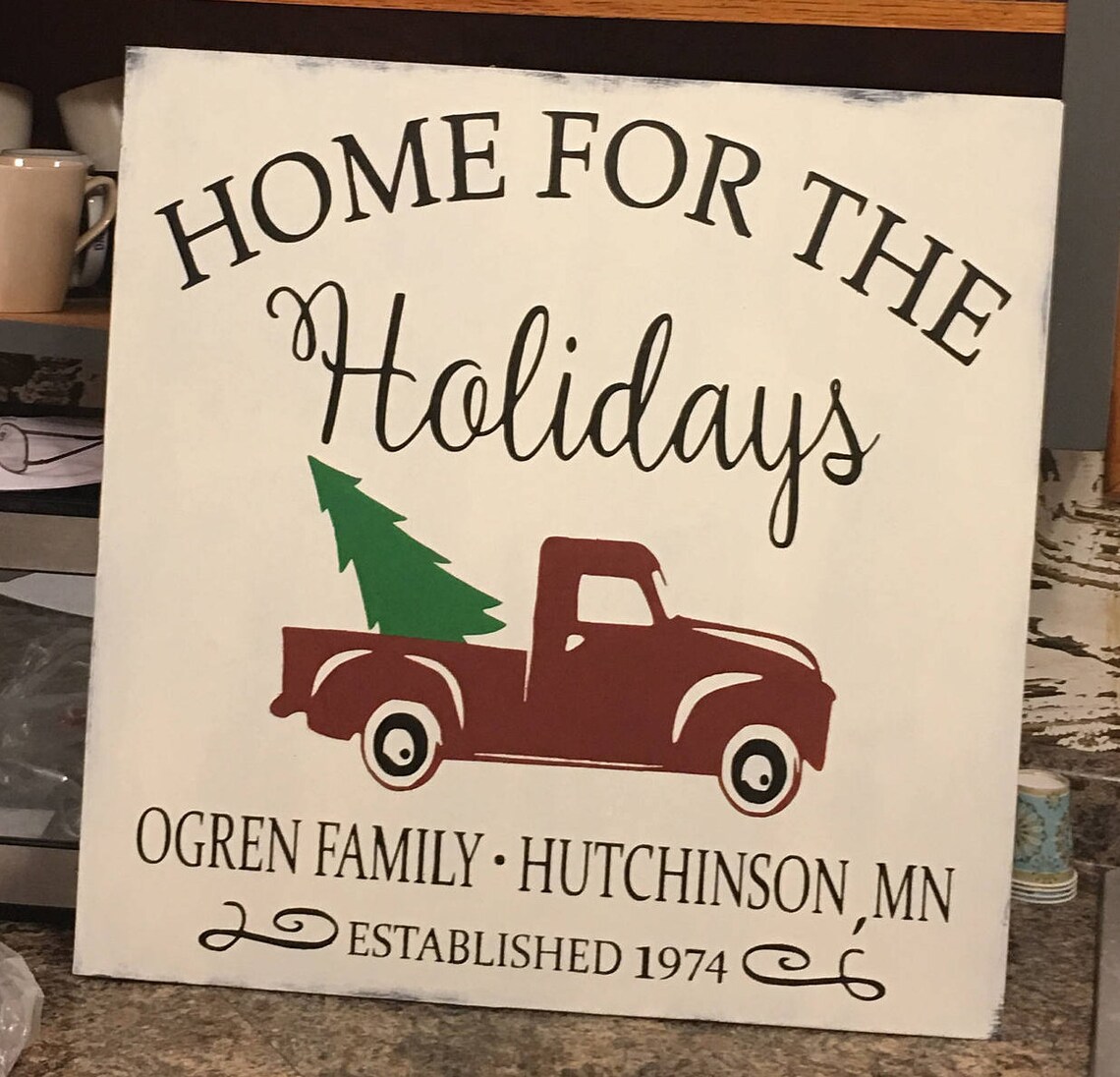 Home for the Holidays Christmas Sign Wood Sign Personalized - Etsy