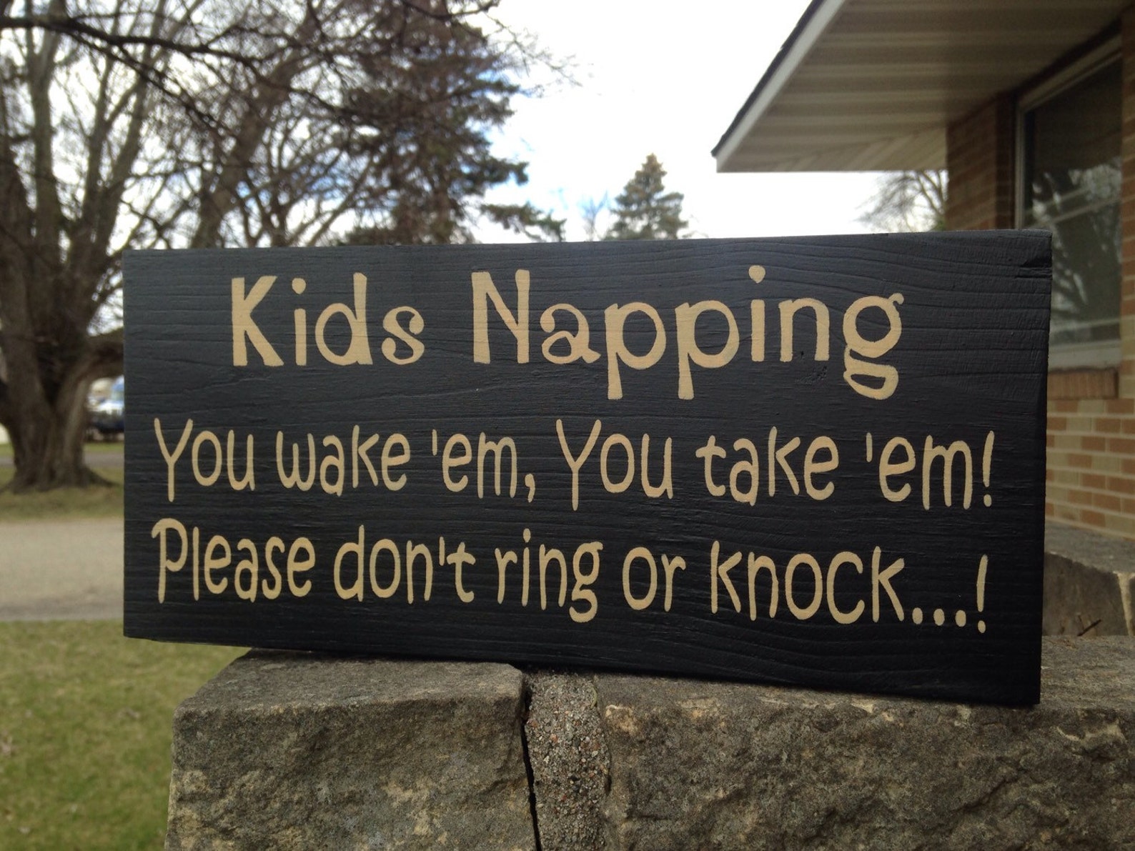 Front Door Sign/kids Napping/wood Sign/home Decor/patio - Etsy