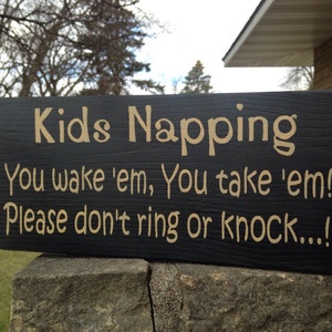 Front Door Sign/kids Napping/wood Sign/home Decor/patio Sign/porch Sign ...