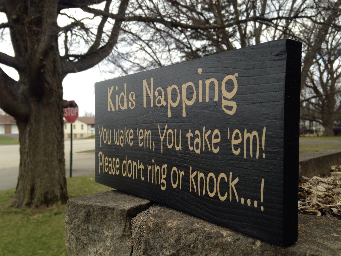 Front Door Sign/kids Napping/wood Sign/home Decor/patio - Etsy