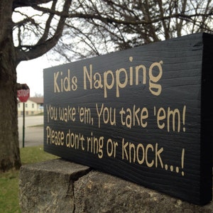 Front Door Sign/kids Napping/wood Sign/home Decor/patio Sign/porch Sign ...