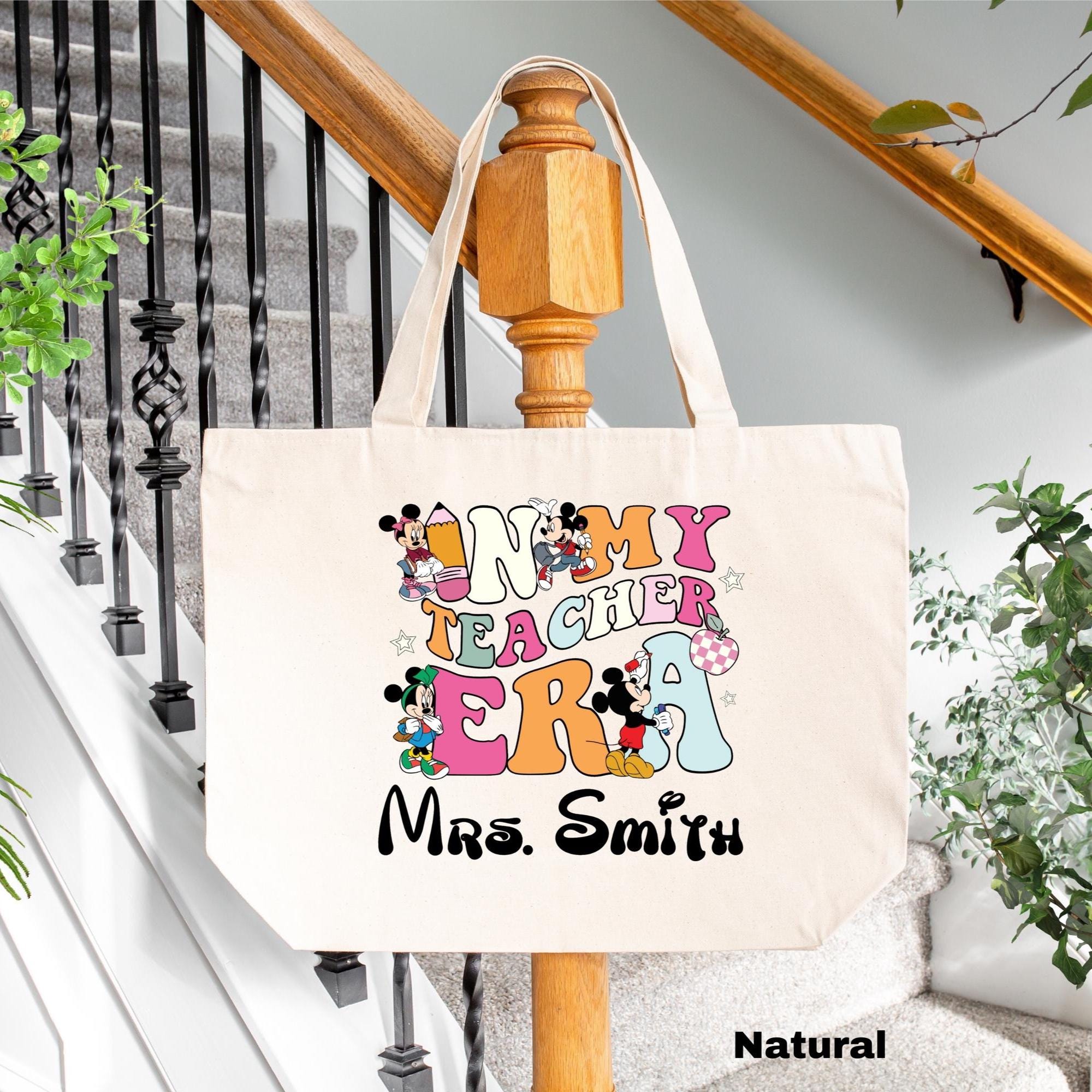Custom Disney Teacher Tote Bag, Mickey and Minnie Mouse Gift - Etsy