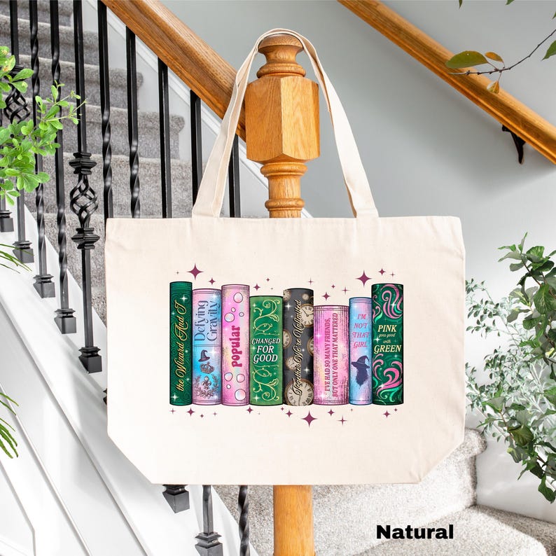 Wicked Books Large Canvas Tote Bag, Literary Fans Gift - Etsy