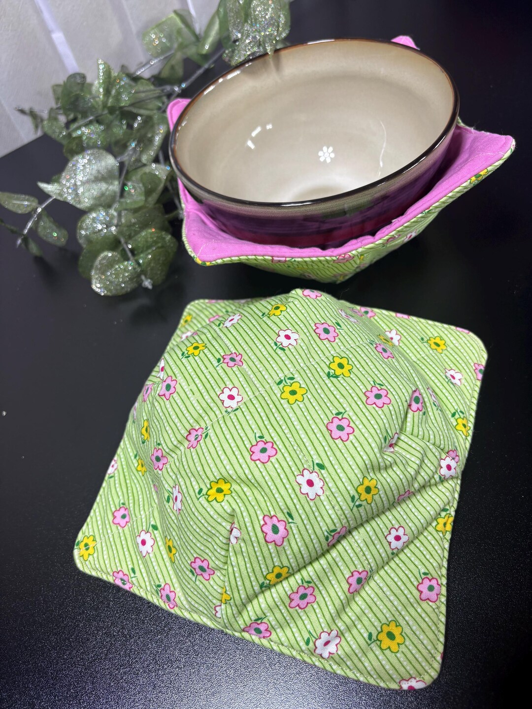 Flower Power Reversible Medium Bowl Cozie - Etsy