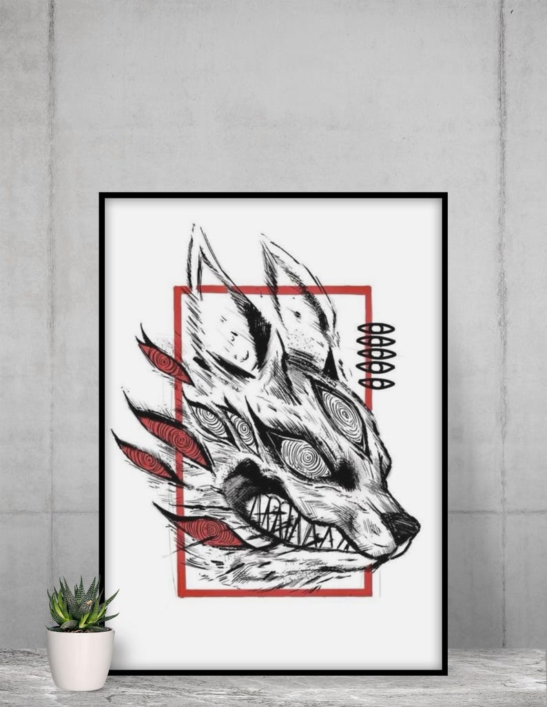 Kon Fox Devil Poster | Chainsaw Man Anime Wall Art | Aki Hayakawa Print ...