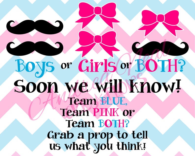 Twins Gender Reveal Sign Instant Download Printable Party Etsy