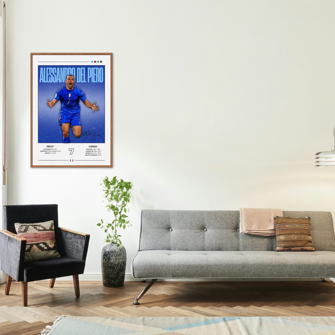 Alessandro Del Piero Poster, Soccer Print, Gift for Him,gift for My Son ...