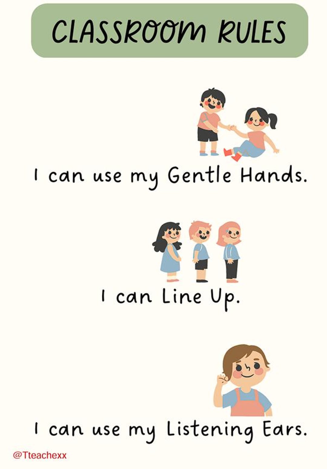 6 Classroom Rules Printable Posters – Digital Download – Classroom ...