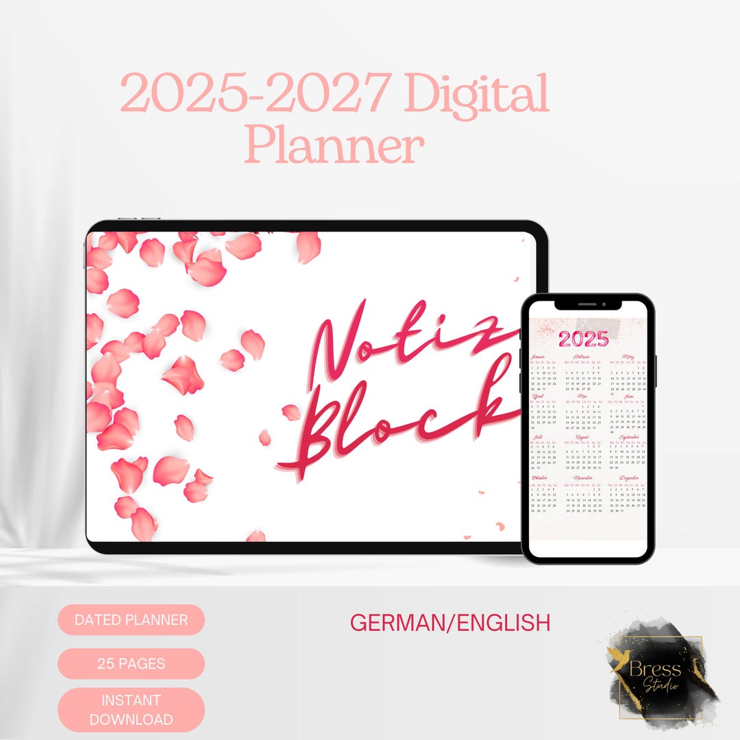 2025-2027 E-notebook Digital Planner Goodnotes Planner Digital Calendar ...