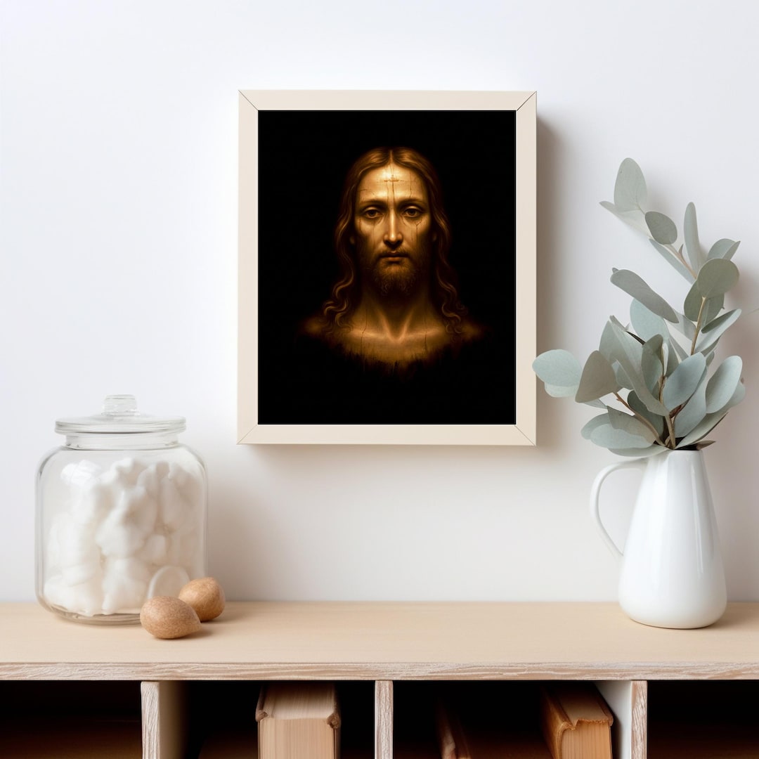 Contemplative Portrait of Jesus Christ - Digital Art Print for Instant ...