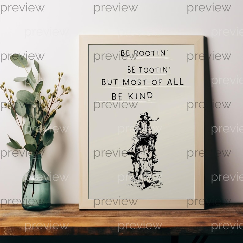 Cowboy Quote Print Minimalist Western Wall Art Horseback Riding Poster ...
