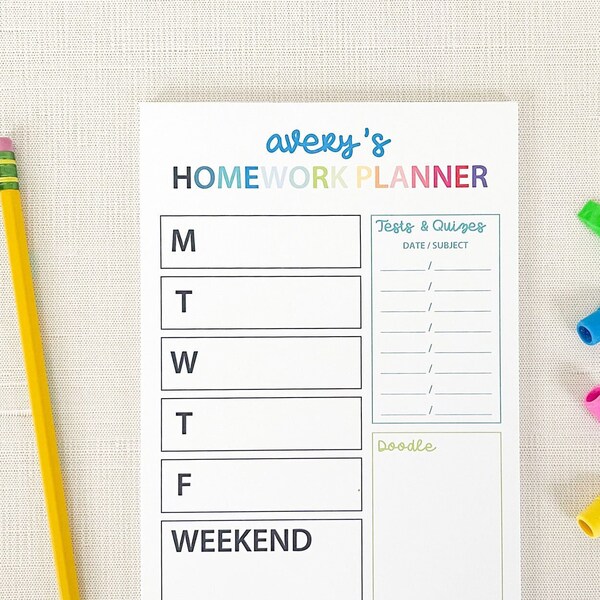 Homework Planner - Etsy