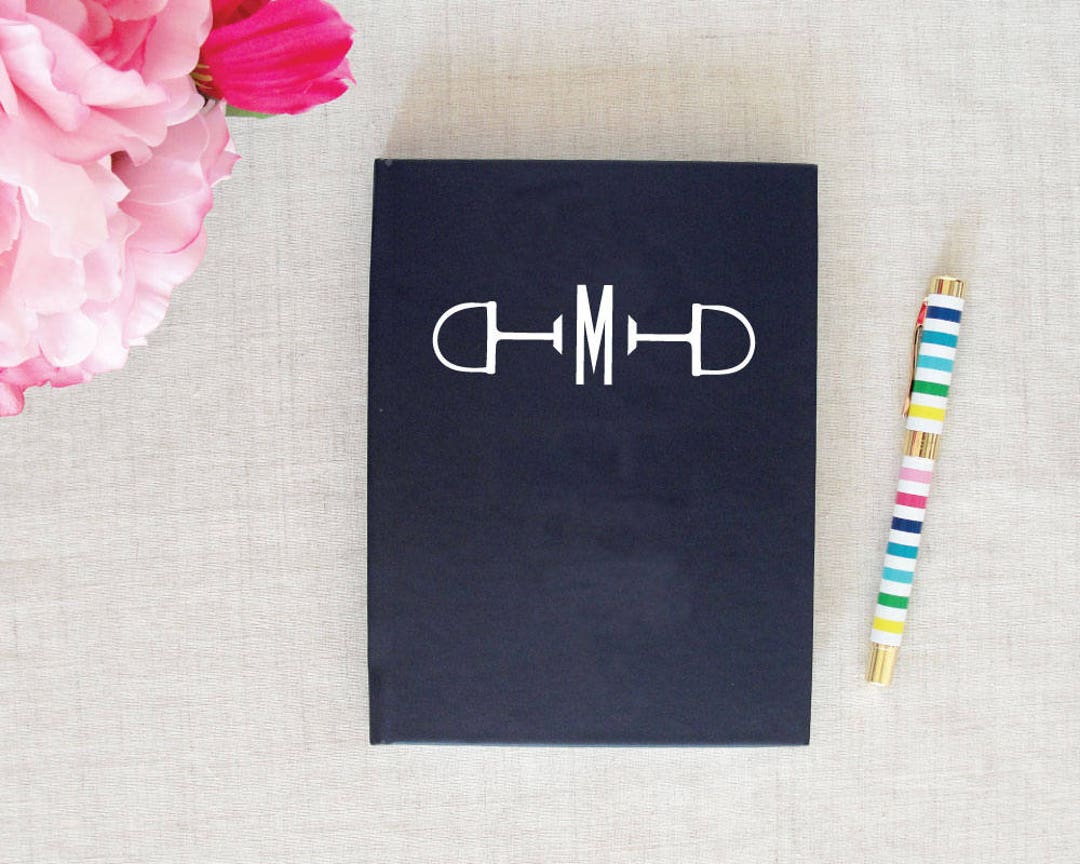 Personalized Equestrian Monogram Hardback Journal, Custom Colors, Gift ...