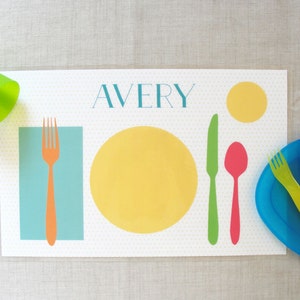 Learn to Set the Table Placemat, Personalized Children Placemat ...