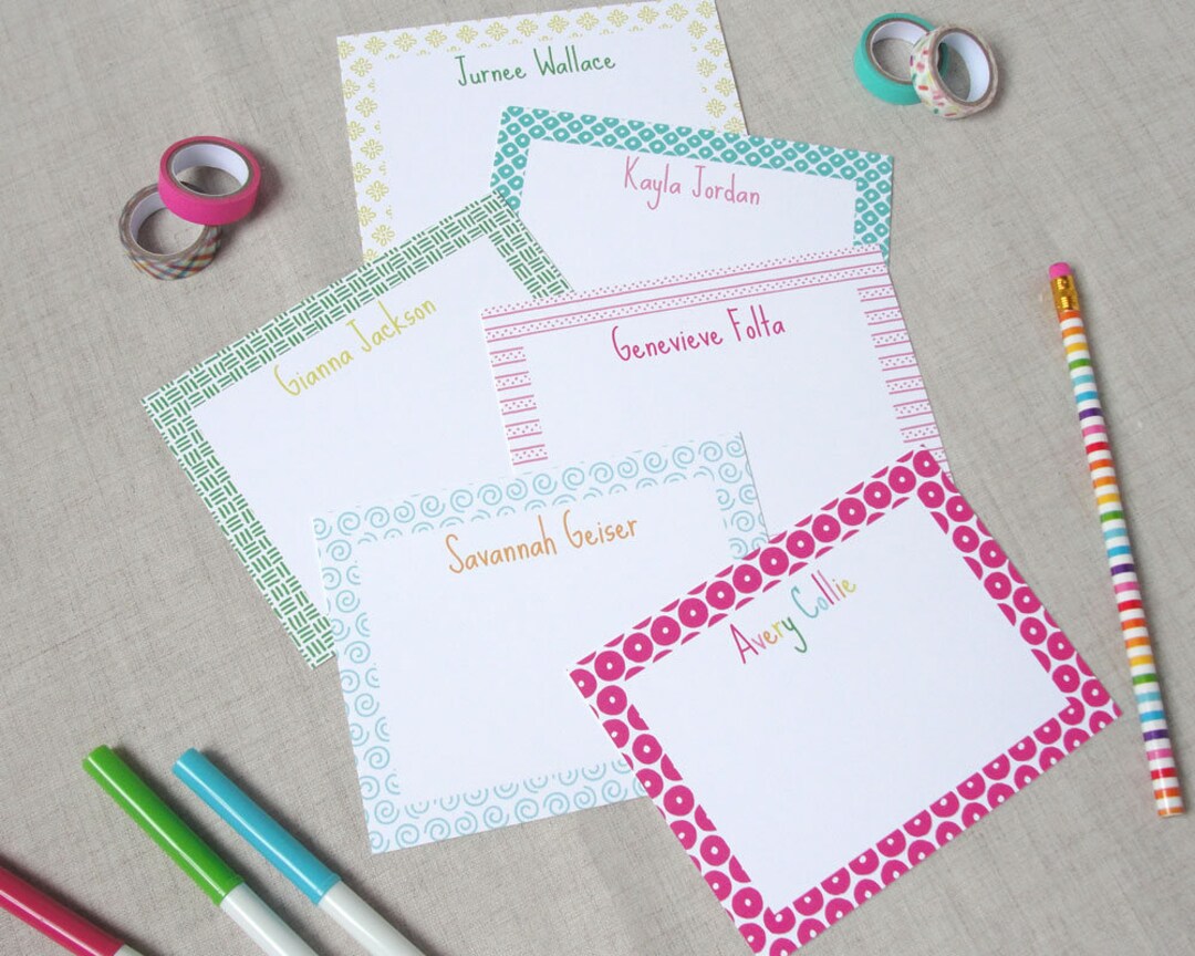 Personalized Childrens Stationery, Custom Preppy Kids Thank You Notes ...