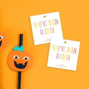 You've Been Booed Preppy Halloween Gift Tag or Sticker, Personalized ...
