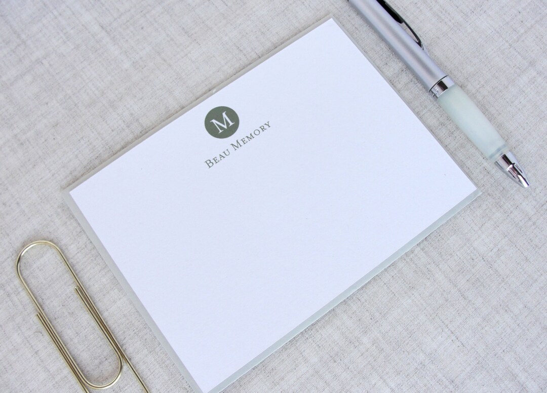 Single Initial Monogram Stationery Set of 10 Personalized - Etsy