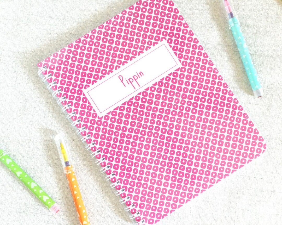 Whimsy Pattern Personalized Kids Spiral Notebook, Mini Lined or ...