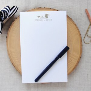 Mallard Duck Silhouette Personalized Notepad for Men, Duck Decoy, Small ...