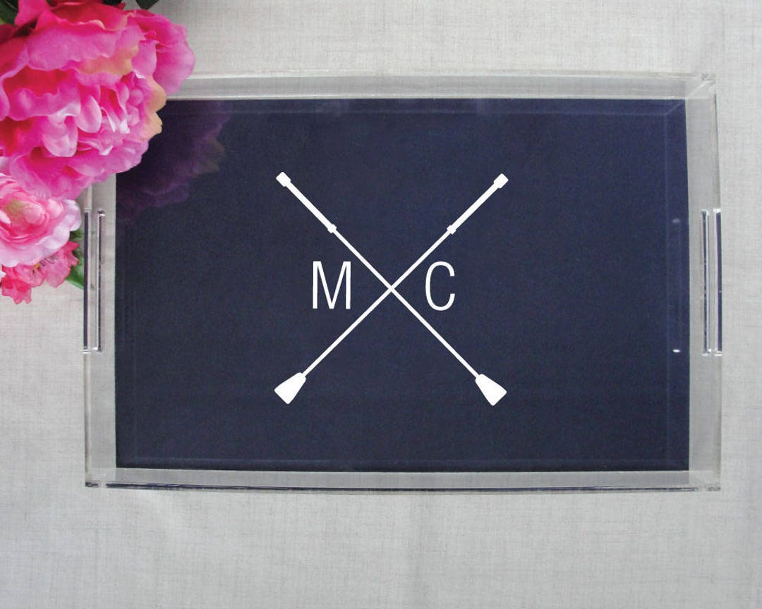 Equestrian Monogram Large Lucite Tray, Personalized Acrylic Tray With ...
