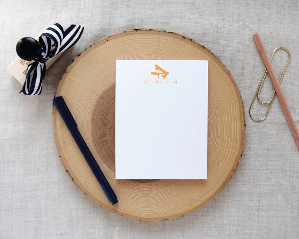 Fly Fishing Silhouette Two Piece Personalized Notepad Boxed | Etsy