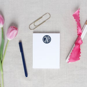 Solid Circle Monogram Personalized Notepad, Custom Colors, Small Medium ...