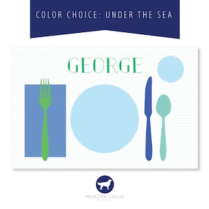 Learn to Set the Table Placemat, Personalized Children Placemat ...