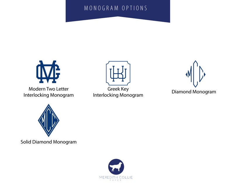 Monogram Gift Enclosure Cards, Set of 25 Personalized Square Mini ...