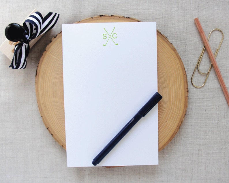 Golf Club Monogram Personalized Notepad Gift for Him Small | Etsy