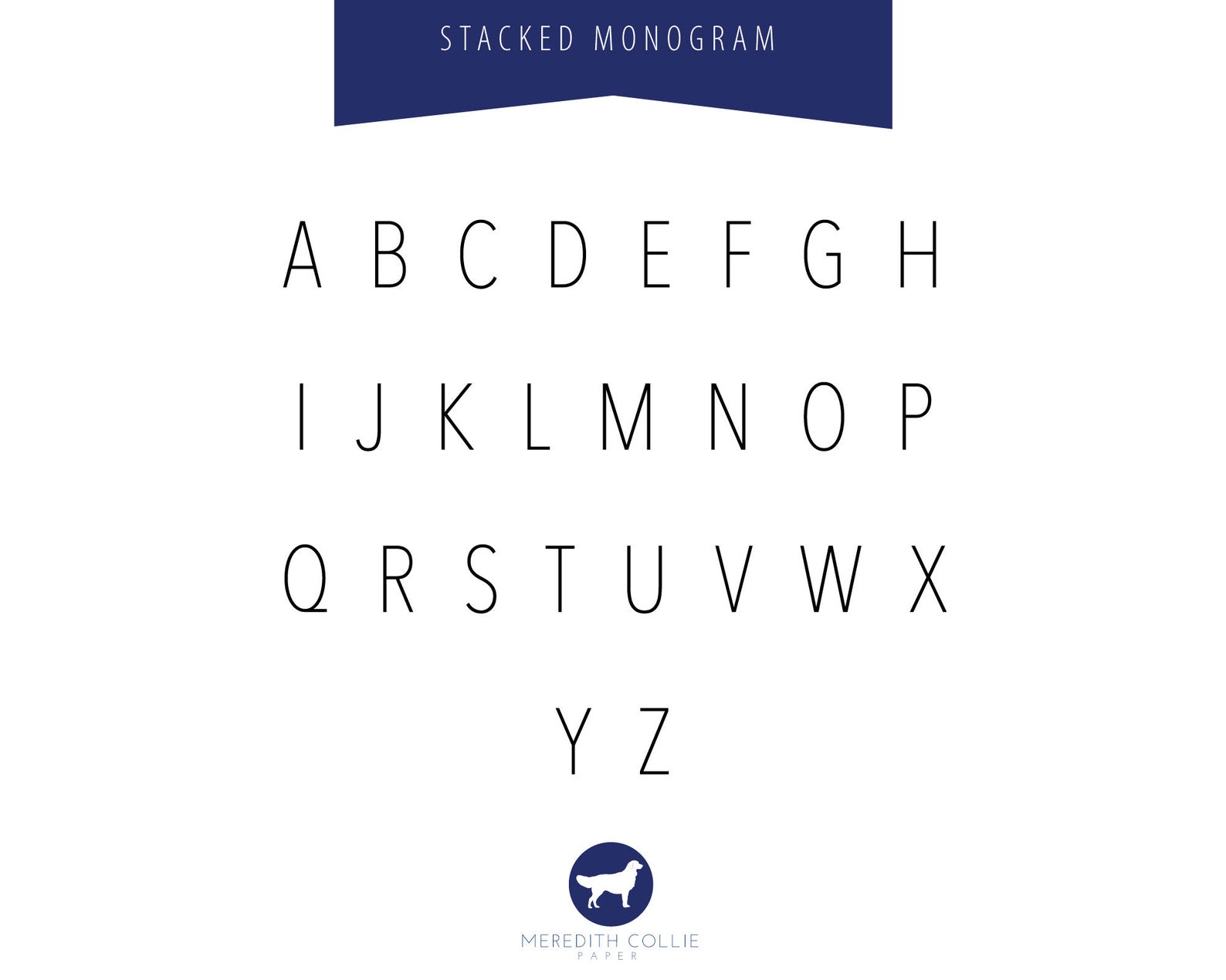 Stacked Monogram Stationery Set of 10 Personalized Folded - Etsy