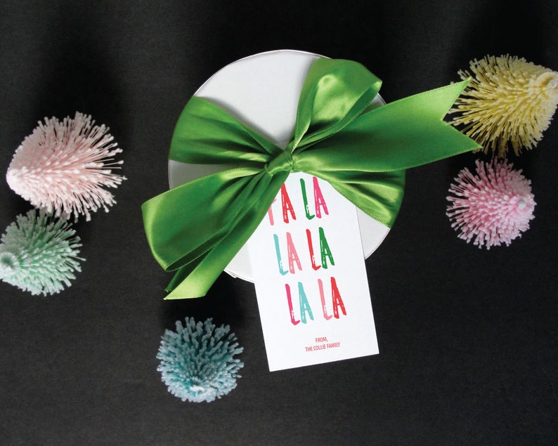 Fa La La Brush Lettering Personalize Christmas Gift Tags - Etsy