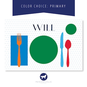 Learn to Set the Table Placemat, Personalized Children Placemat ...
