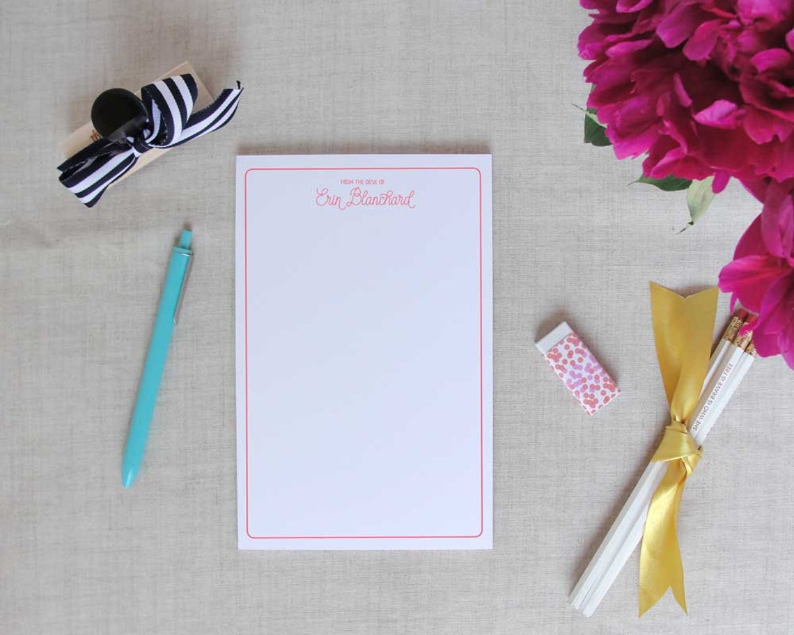 Ladies Personalized Notepad From the Desk Of Custom Colors - Etsy