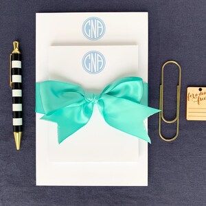 Solid Circle Monogram Personalized Notepad, Custom Colors, Small Medium ...