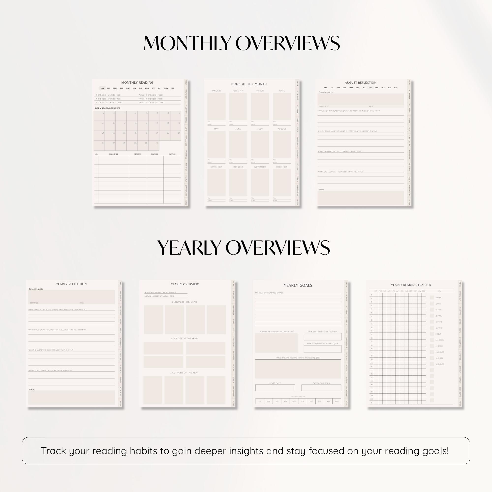Digital Reading Journal 2025, Digital Reading Planner iPad & Android ...