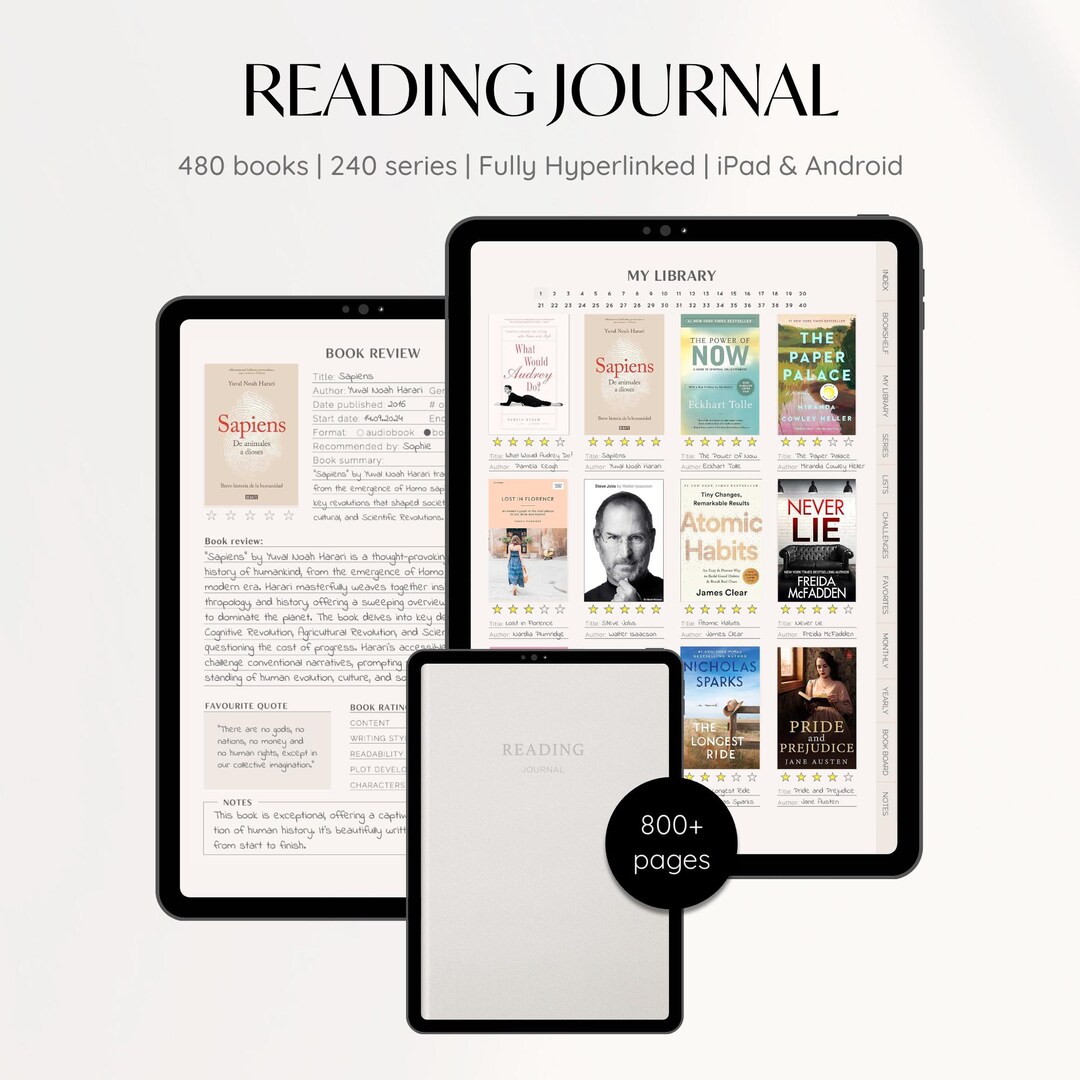 Digital Reading Journal, Digital Reading Planner iPad & Android ...