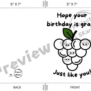 Funny Grape Birthday Card: Printable Food Pun (digital Download) - Etsy