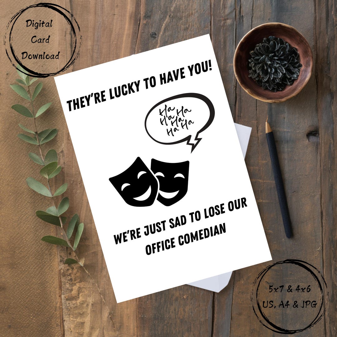 Funny New Job Card: Office Comedian Farewell (digital Download) - Etsy