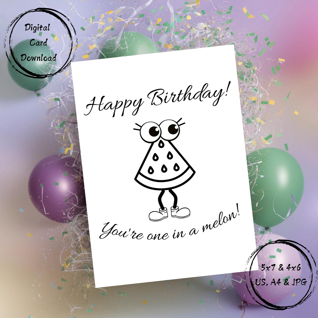 Happy Birthday Card - Funny Birthday Card - Digital Download Printable ...