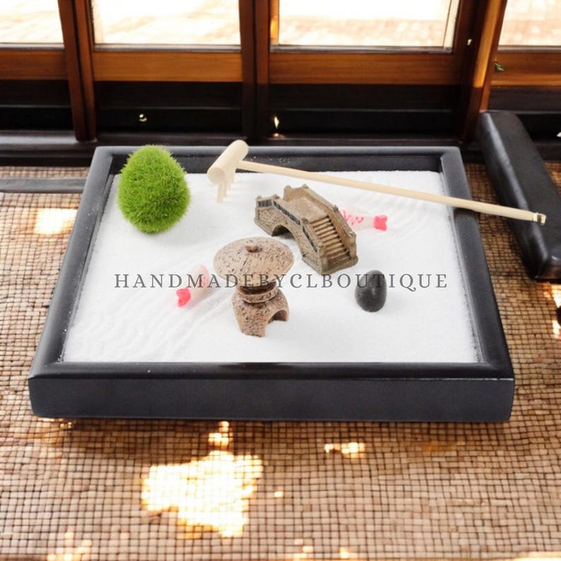 Japanese Miniature Zen Garden Kit DIY Desktop Sand Garden Relaxation ...