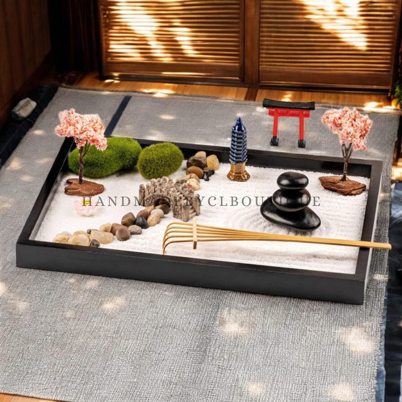 Japanese Miniature Zen Garden Kit DIY Desktop Sand Garden Mindfulness ...
