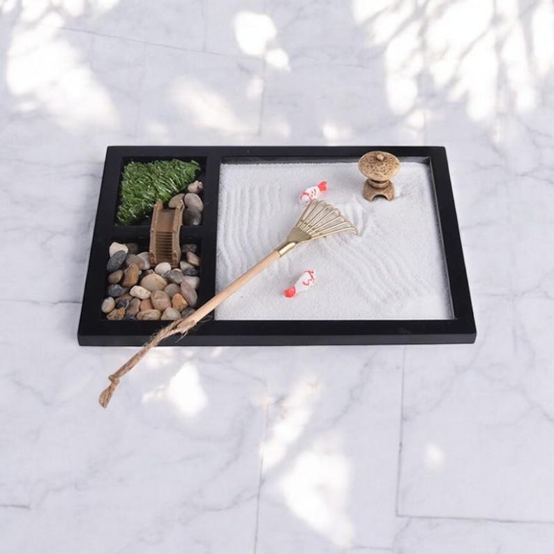 Japanese Zen Garden DIY Sand Kit Handmade Miniature Art Relaxation ...