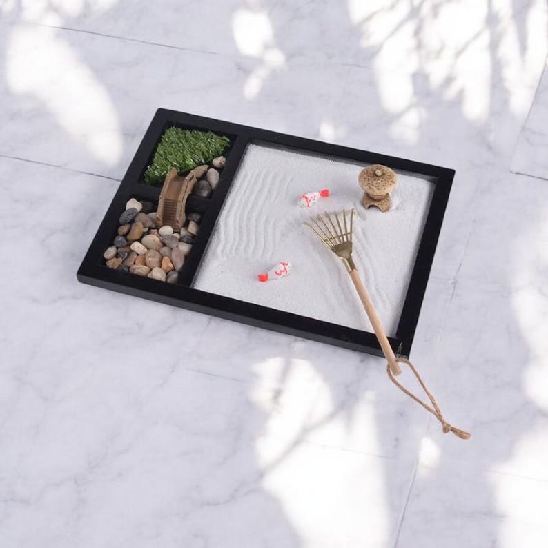 Japanese Zen Garden DIY Sand Kit Handmade Miniature Art Relaxation ...