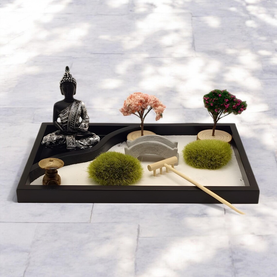 Handmade Buddha Zen Garden Kit: Miniature Desktop Meditation Diorama - Etsy