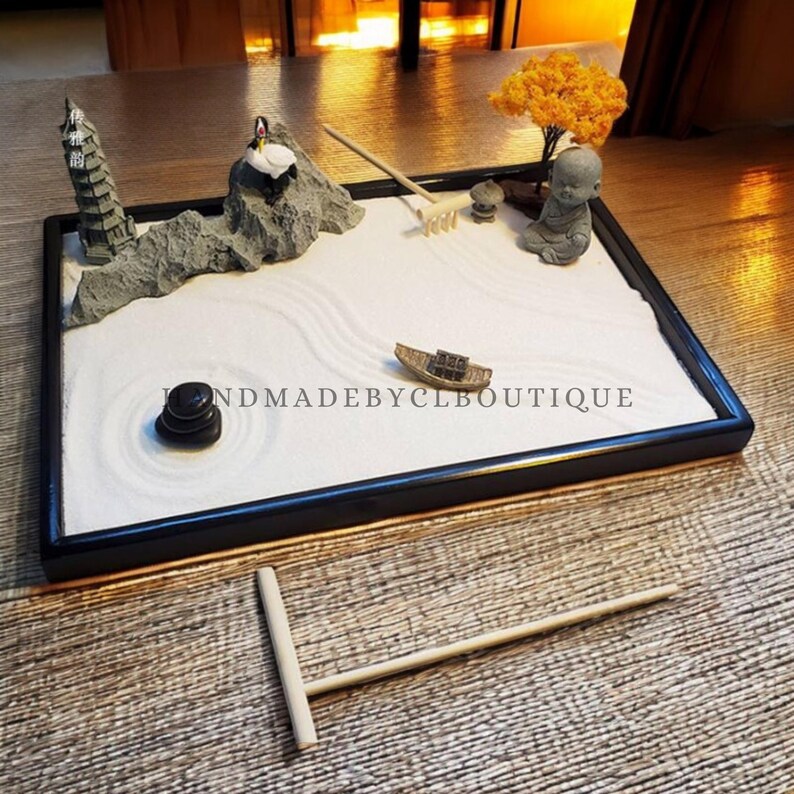 Miniature Zen Garden Natural Stone DIY Kit Relaxation Sand Art ...
